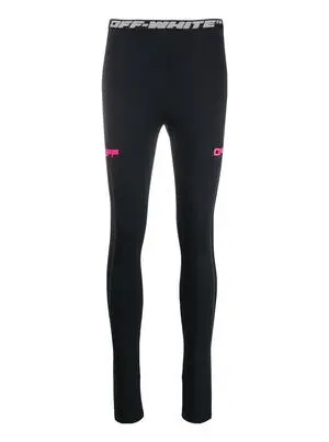 Off-White Logo Printed Leggings - Black