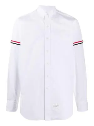 Thom Browne Rwb Stripe Buttoned Shirt - White