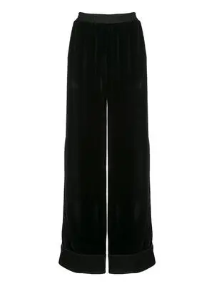 MARY KATRANTZOU Wide-leg Velvet Trousers - Black