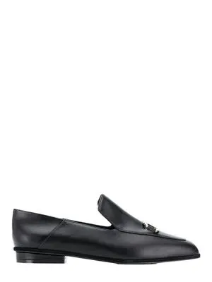 FERRAGAMO Square-toe Leather Loafers - Black