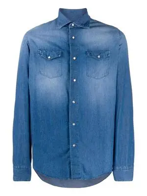 DELL'OGLIO Long-sleeve Denim Shirt - Blue