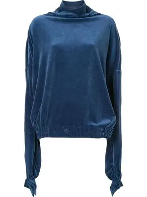 PAULA KNORR Velour Draped Top
