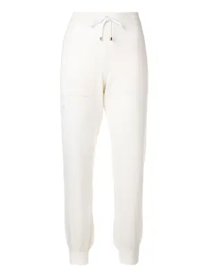 BARRIE Drawstring Cashmere Track Pants - White