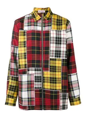 Palm Angels Check Colour-block Shirt - Red