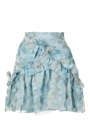 MACGRAW Souffle Mini Skirt - Blue
