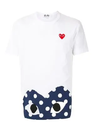 Play Comme Des Garcon Logo Print T-shirt - White