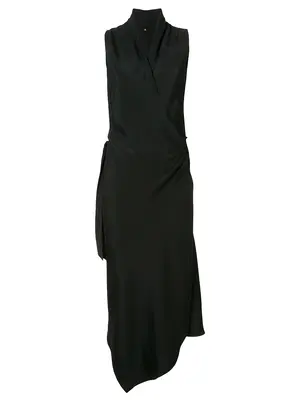 PETER COHEN Victor Wrap Silk Dress - Black