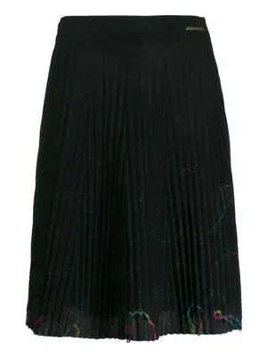 Versace 1990s Thread Embellishments Pleated Skirt - Black