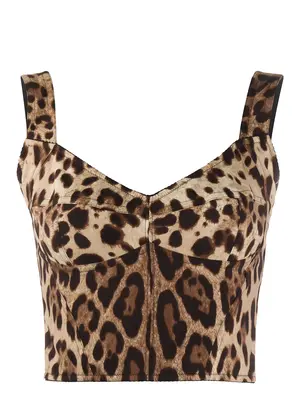 DOLCE & GABBANA Dolce & Gabbana Leopard-Print Bustier Top