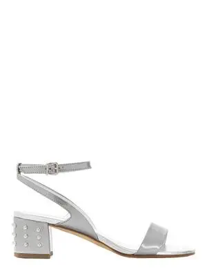 TOD'S Strappy Block Heel Sandals - Metallic