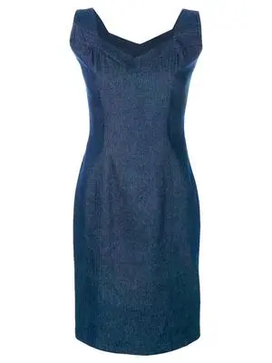 John Galliano Sleeveless Sweetheart Neckline Dress - Blue