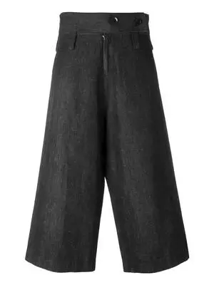 Yohji Yamamoto High-waist Cropped Trousers - Grey