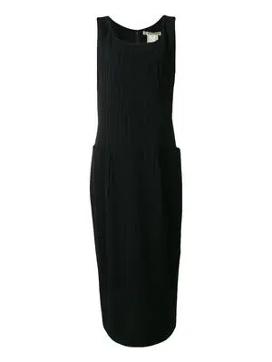 Comme Des Garçons 1992 Pinstriped Midi Dress - Black
