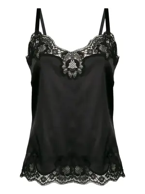 Dolce & Gabbana Lace-trimmed Camisole Top - Black