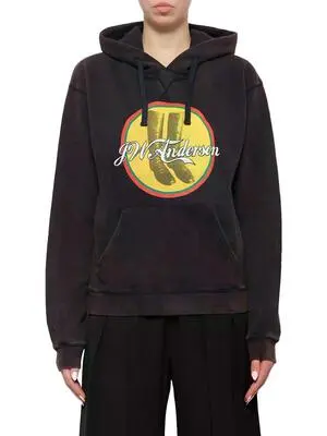 JW Anderson Graphic Print Hoodie - Brown