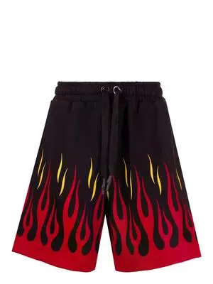 OMC Flame Print Track Shorts - Black