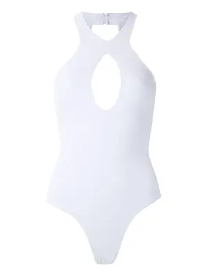AMIR SLAMA Keyhole Body Top - White