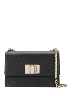 Furla Monogram Clasp Crossbody Bag - Black