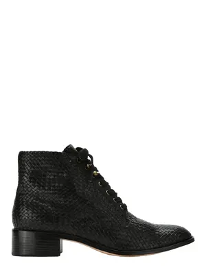 STUDIO CHOFAKIAN Leather Ankle Boots - Black