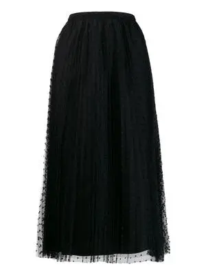 Red Valentino Polka Dot Tulle Midi Skirt - Black