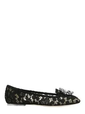 Dolce & Gabbana Vally Taormina Lace Ballerina Shoes - Black