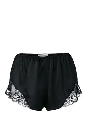 GILDA & PEARL Rita Lace-trimmed Satin Shorts - Black