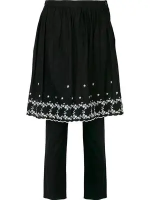 Comme Des Garçons Embroidered Skirt Trousers - Black