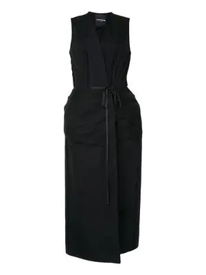 AGANOVICH Long Wrap-around Gilet - Black