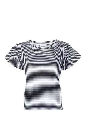 DONDUP Striped Ruffled T-Shirt