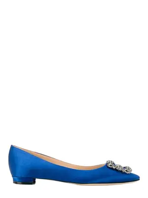 Manolo Blahnik Hangisi Heeled Ballerina Shoes - Blue