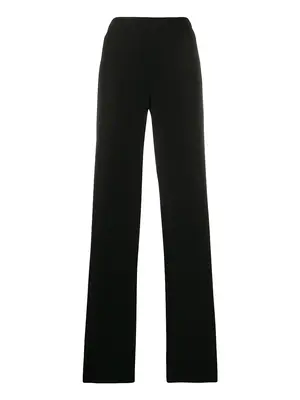 Emporio Armani High-waisted Wide Leg Trousers - Black