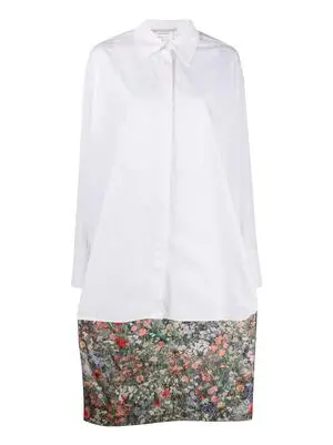 Stella McCartney Asymmetric Floral Print Shirt - White