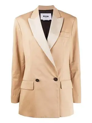 MSGM Double-breasted Blazer - Brown