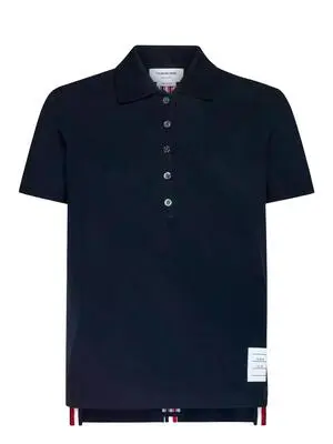 Thom Browne Stripe-trim Polo Top - Blue