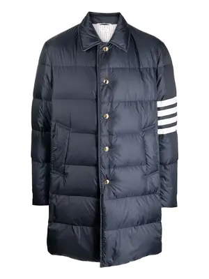 THOM BROWNE Thom Browne 4-Bar Matte Nylon Bal Collar Overcoat