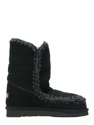 Mou Woven Detail Boots - Black