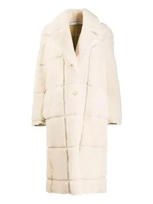OFF-WHITE Grid Motif Shearling Coat