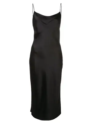 Fleur Du Mal Cowl Neck Slip Dress - Black