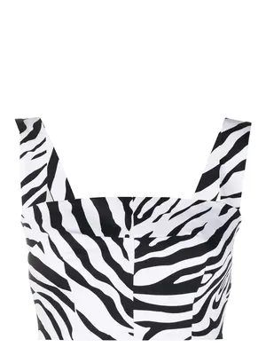 Dolce & Gabbana Zebra Print Bustier Top - Black