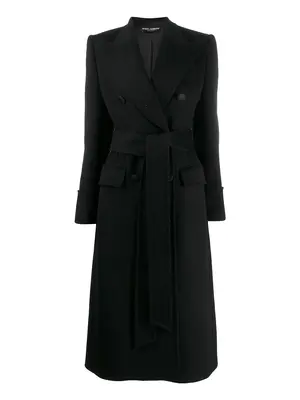 Dolce & Gabbana Double-breasted Wool Coat - Black