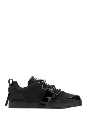Dolce & Gabbana Portofino Leather Sneakers - Black