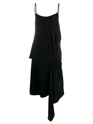 Colville Gathered Hole Asymmetric Dress - Black