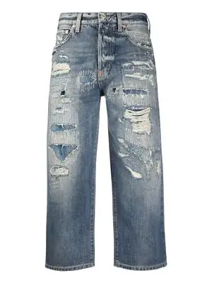Givenchy Cropped Straight Leg Jeans - Blue