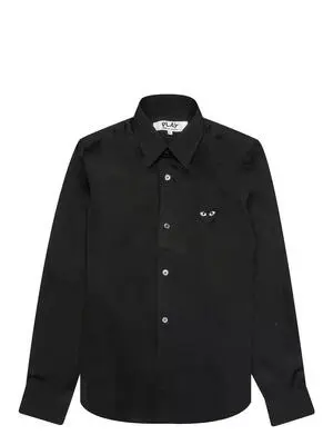 Play Comme Des Garcon Embroidered Heart Shirt - Black