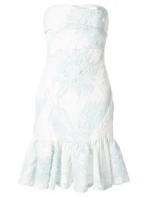 BAMBAH Floral Strapless Mini Dress - White
