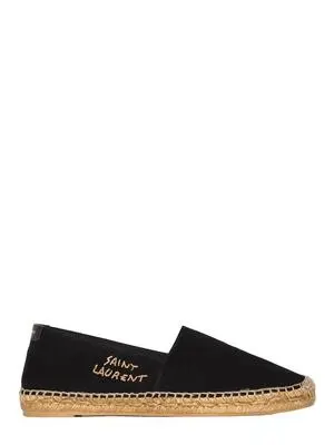 Saint Laurent Logo-embroidered Espadrilles - Black