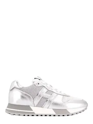 Hogan Hogan Metallic Ribbed Panel Sneakers Silver