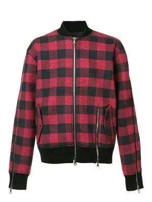 MOSTLY HEARD RARELY SEEN Plaid Bomber Jacket - Red