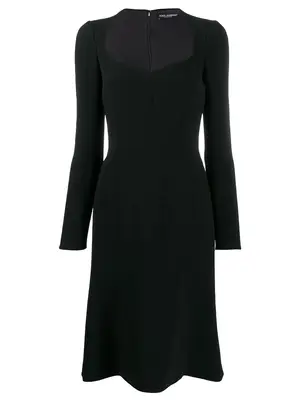 Dolce & Gabbana Cady Midi Dress - Black