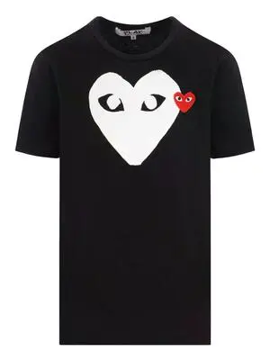 Play Comme Des Garcon Logo Print T-shirt - Black